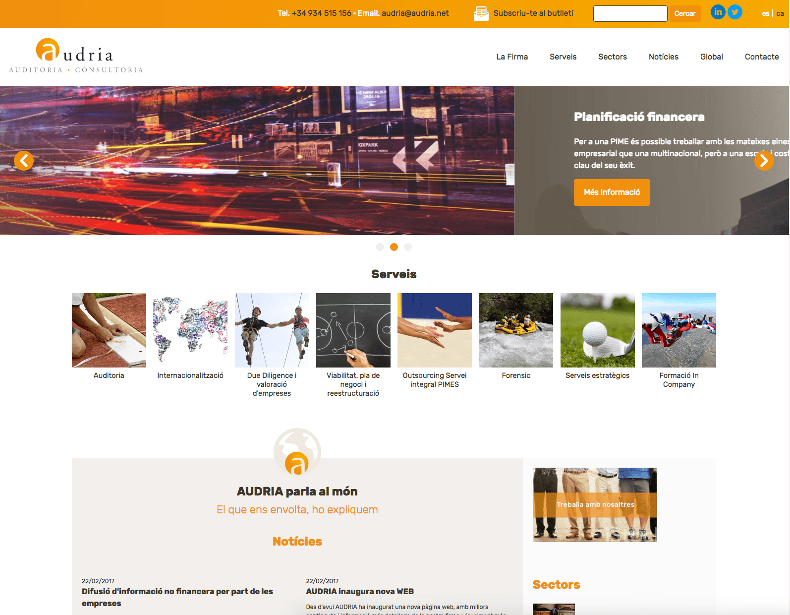 Nueva web para Audria - Perception - diseño web Granollers